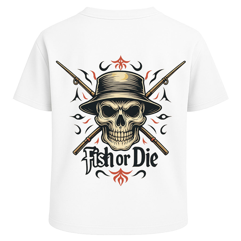 Fish or Die Fishing Skull T-Shirt for Men | LouMark Hardcore Angler Tee