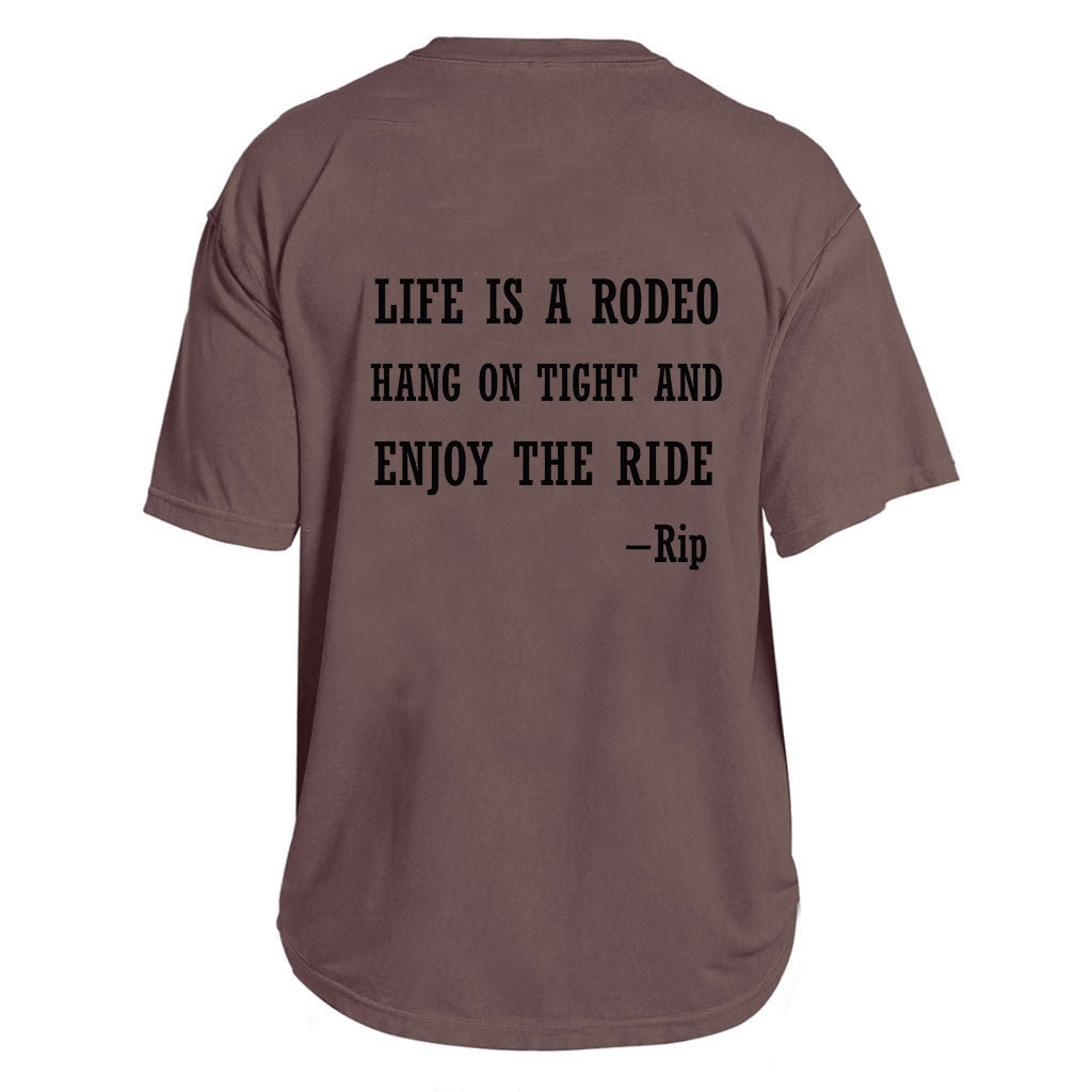 Western Rodeo Quote Tee – LouMark Cowboy Shirt with Rip's Wisdom