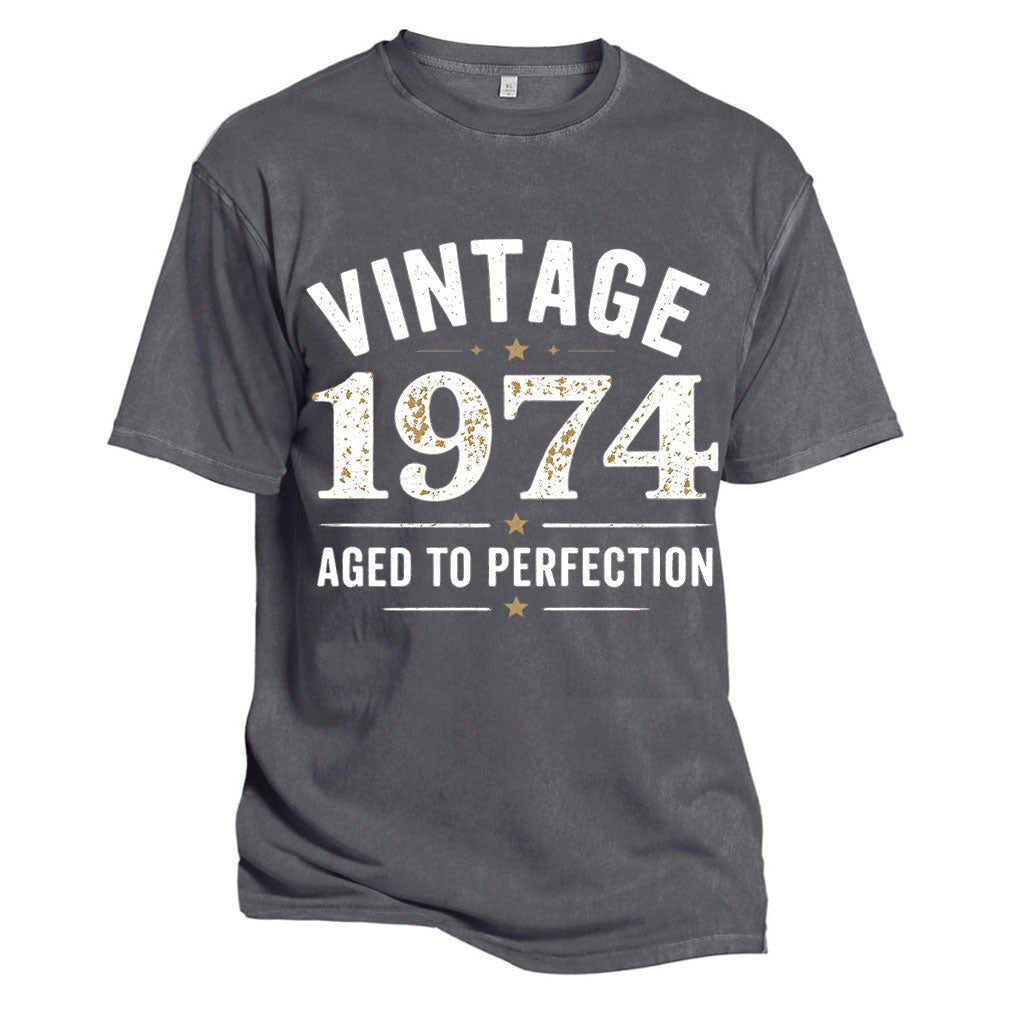Vintage 1974 Aged to Perfection T-Shirt | LouMark Birthday Tee