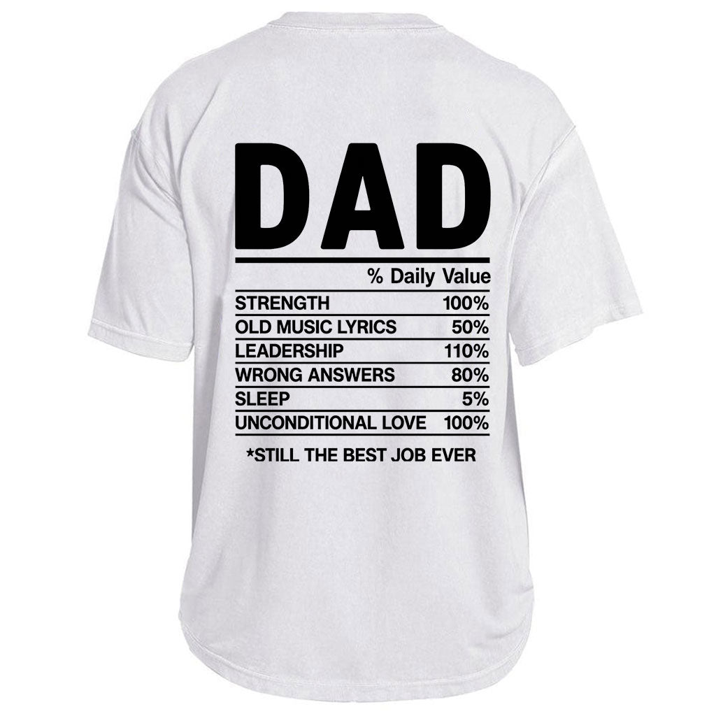 Funny Dad Daily Value Nutrition Label T-Shirt – Father’s Day Gift by LouMark